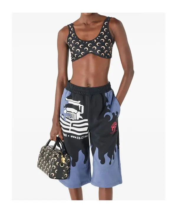 MARINE SERRE Moon Printed Scoop Neck Top