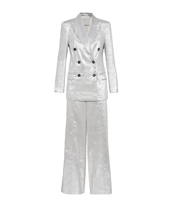 Brunello Cucinelli Metallic Linen-blend Suit