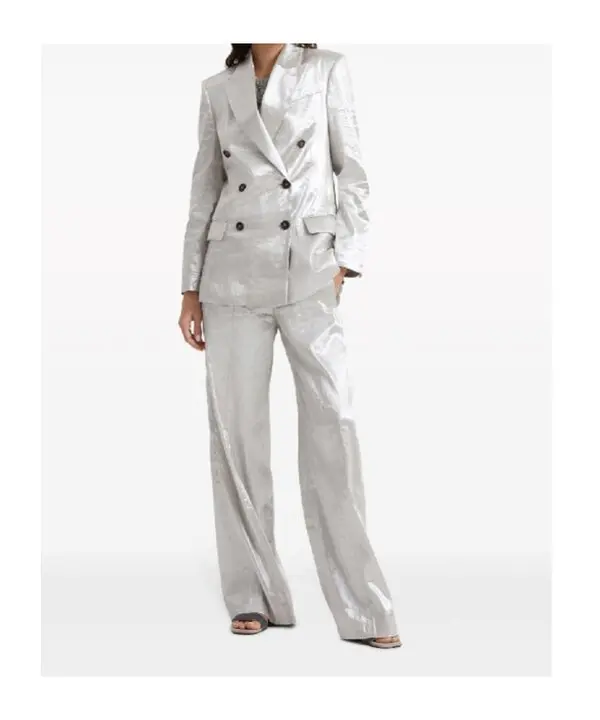 Brunello Cucinelli Metallic Linen-blend Suit