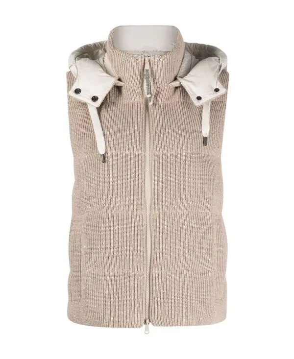 Brunello Cucinelli Down Padded Knit Gilet