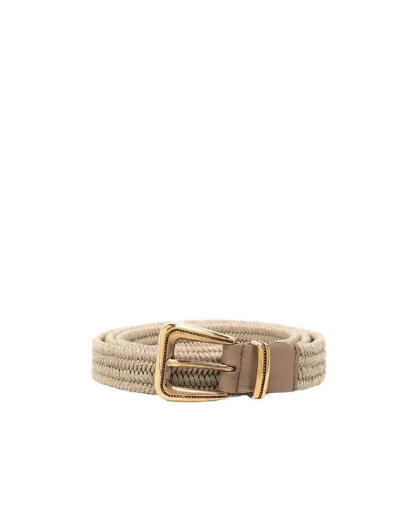 Brunello Cucinelli Woven Buckle Belt - Beige