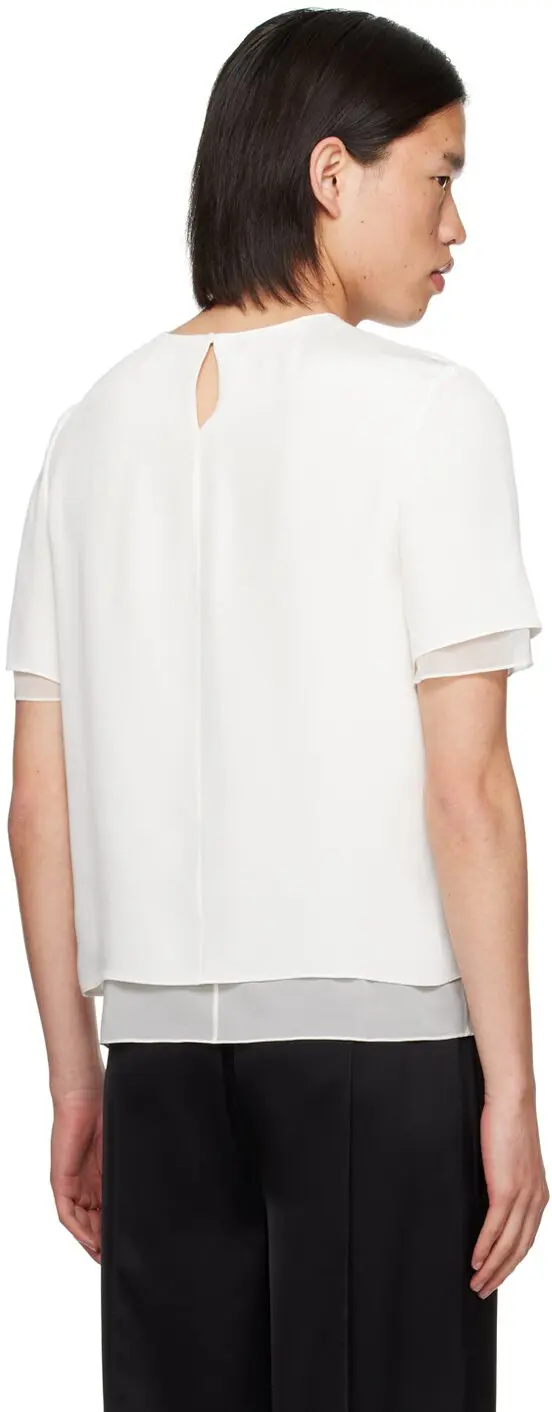 PETER DO Silk T-shirt With Asymmetrical Slit