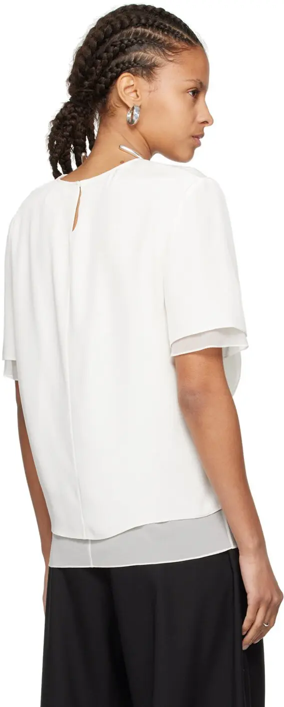PETER DO Silk T-shirt With Asymmetrical Slit