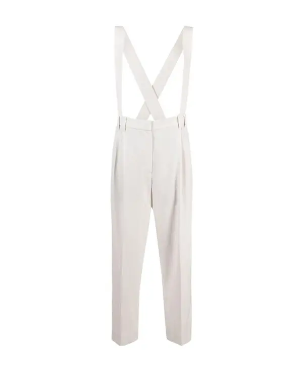 Brunello Cucinelli Suspender Tailored Trousers - White