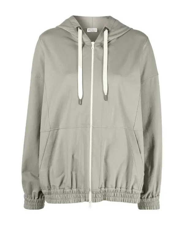 Brunello Cucinelli Jersey-knit Drawstring Zipped Hoodie