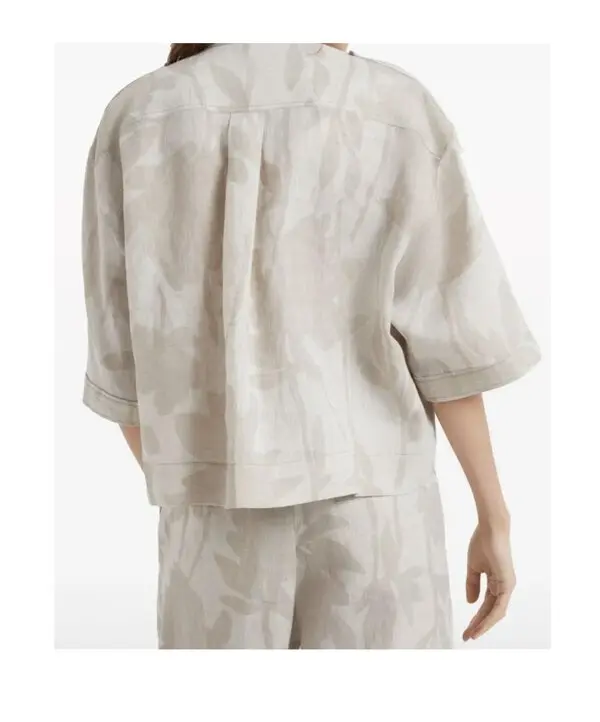 Brunello Cucinelli Graphic Print Short Sleeve Shirt