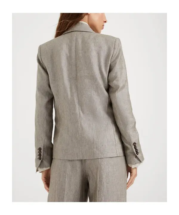 Brunello Cucinelli Double Breasted Straight Hem Blazer