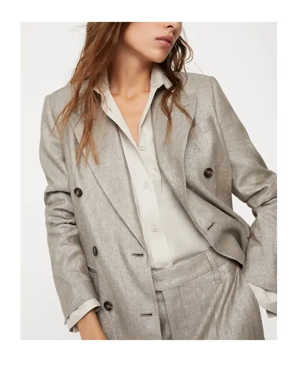 Brunello Cucinelli Double Breasted Straight Hem Blazer
