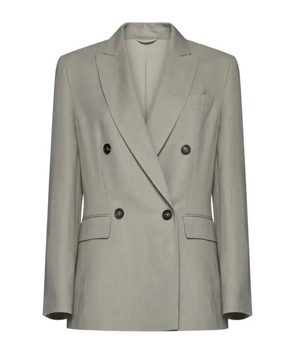 Brunello Cucinelli Double-breasted Straight Hem Blazer