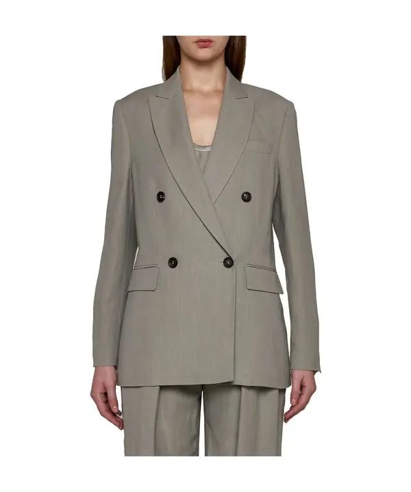 Brunello Cucinelli Double-breasted Straight Hem Blazer