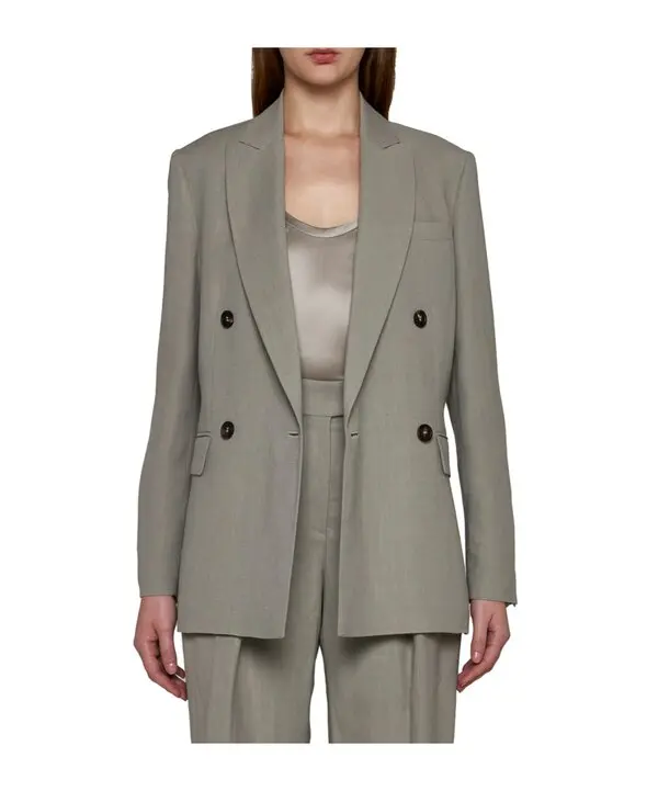 Brunello Cucinelli Double-breasted Straight Hem Blazer
