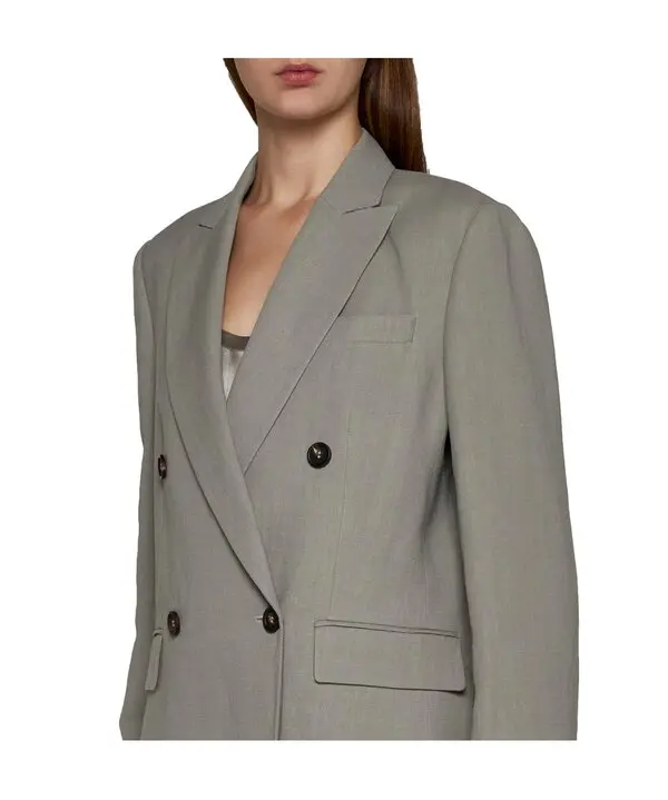 Brunello Cucinelli Double-breasted Straight Hem Blazer