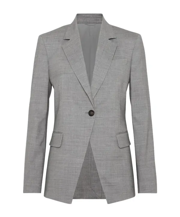 Brunello Cucinelli Mélange-effect Single-breasted Tailored Blazer