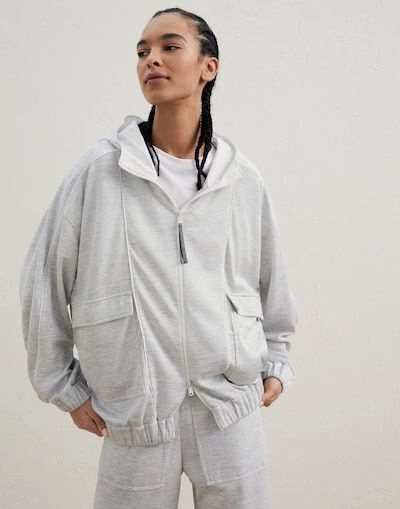 Brunello Cucinelli Jersey-knit Drawstring Zip Hoodie