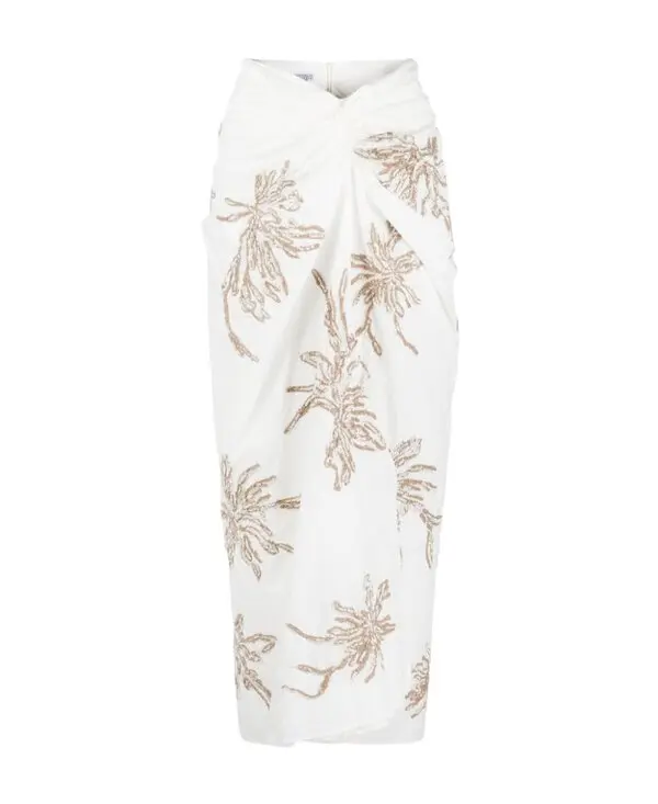 Brunello Cucinelli Floral Wrap Maxi Skirt