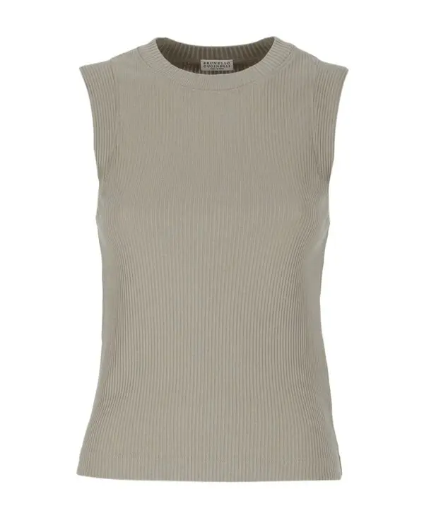 Brunello Cucinelli Crew-neck Vest Top - Nude