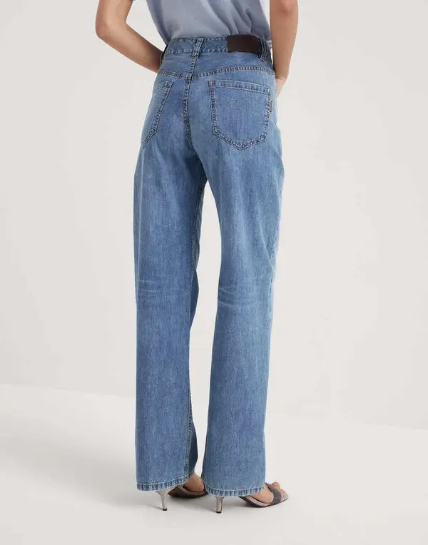 Brunello Cucinelli High-waisted Straight-leg Jeans With Monili Chain Detail