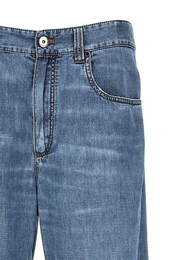 Brunello Cucinelli High-waisted Straight-leg Jeans With Monili Chain Detail