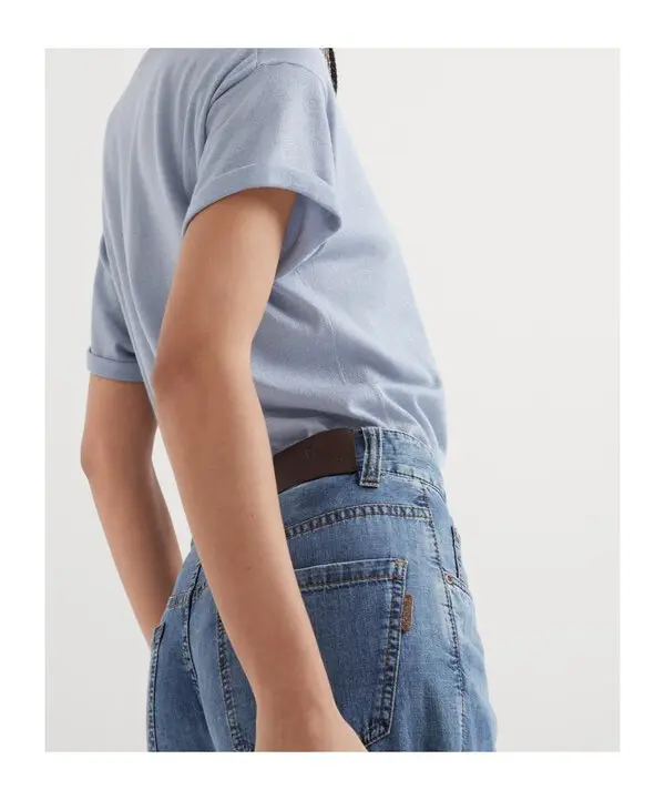 Brunello Cucinelli High-waisted Straight-leg Jeans With Monili Chain Detail