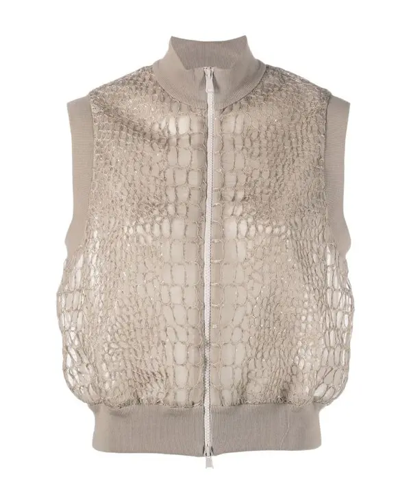 Brunello Cucinelli Sleeveless Cropped Jacket