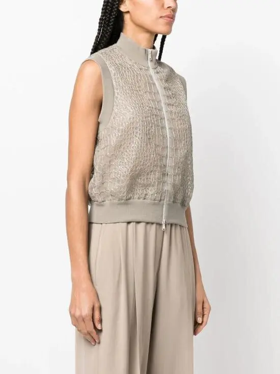 Brunello Cucinelli Sleeveless Cropped Jacket