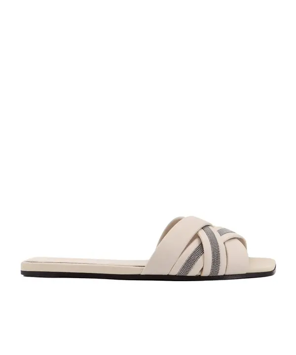Brunello Cucinelli Beaded Slip-on Sandals