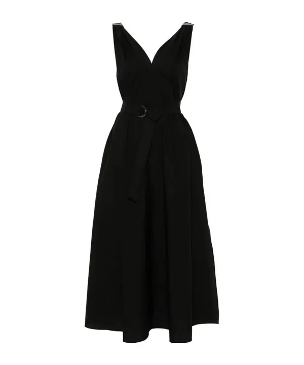Brunello Cucinelli Belted Pleated Midi Dress