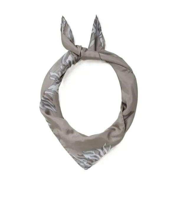 Brunello Cucinelli Floral-print Silk Scarf - Gray