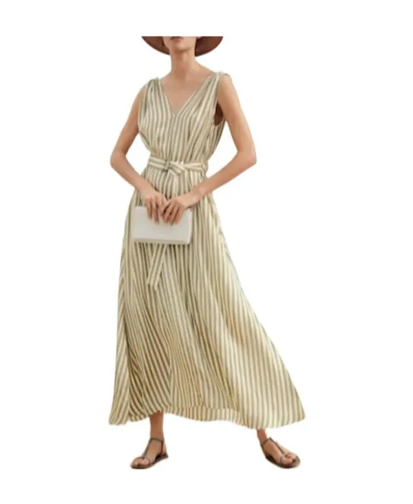 Brunello Cucinelli Striped Midi Dress