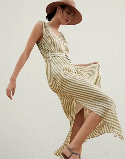 Brunello Cucinelli Striped Midi Dress