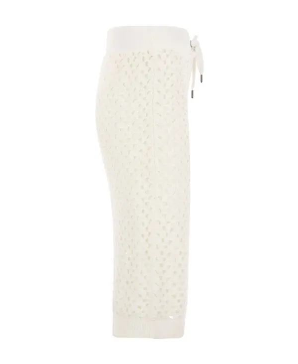 Brunello Cucinelli Open-knit Drawstring-waist Skirt
