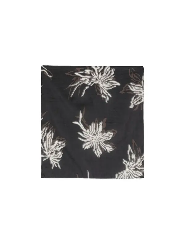 Brunello Cucinelli Floral-print Scarf - Black
