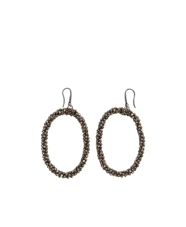 Brunello Cucinelli Crystal-embellishment Drop Earrings - Black