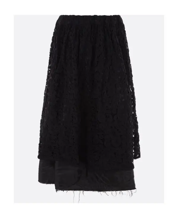 Comme Des Garçons Layered Distressed Midi Skirt