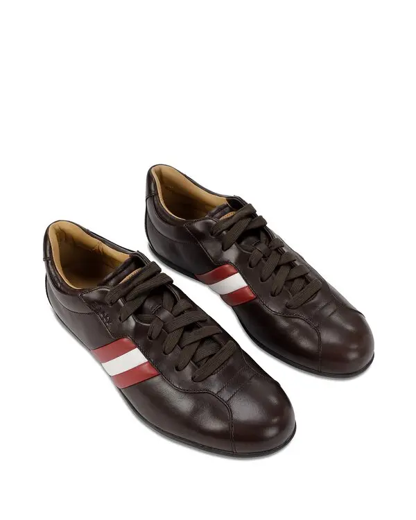 Bally Leather Lace-up Sneakers With Iconic Stripe Detailing