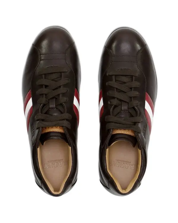 Bally Leather Lace-up Sneakers With Iconic Stripe Detailing