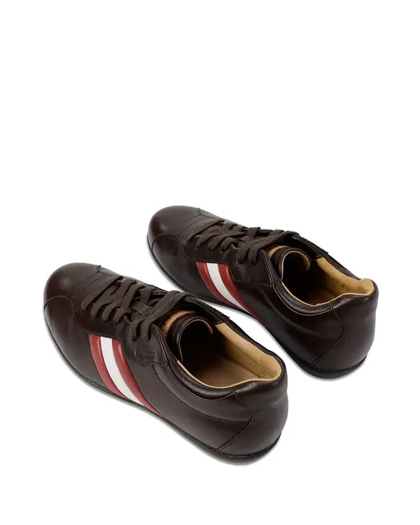 Bally Leather Lace-up Sneakers With Iconic Stripe Detailing