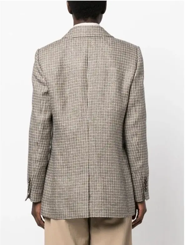 Brunello Cucinelli Houndstooth-pattern Double-breasted Blazer
