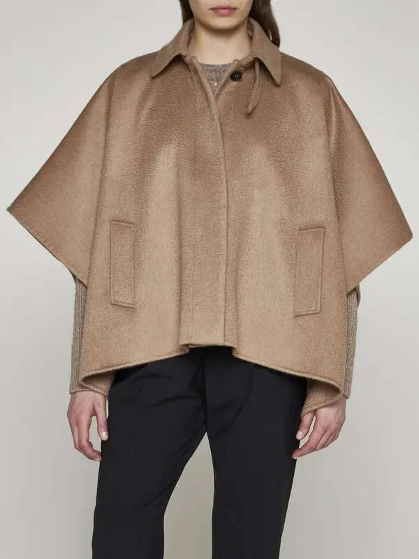 Brunello Cucinelli Button Collar Cape Jacket