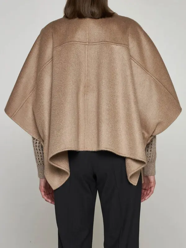 Brunello Cucinelli Button Collar Cape Jacket