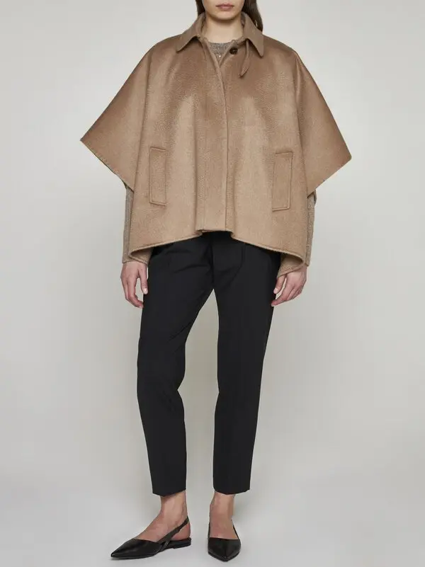 Brunello Cucinelli Button Collar Cape Jacket