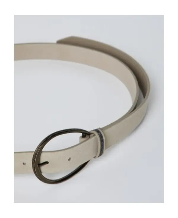 Brunello Cucinelli Round Buckle Leather Belt
