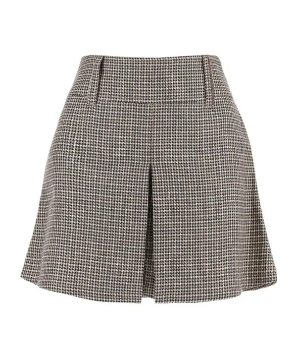Brunello Cucinelli Mid-rise Houndstooth Pleated Shorts - Khaki