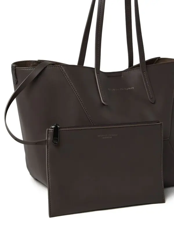 Brunello Cucinelli Bc Duo Embellished Small Tote Bag - Brown