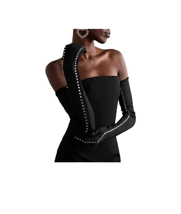 Oseree Crystal-embellished Long Gloves