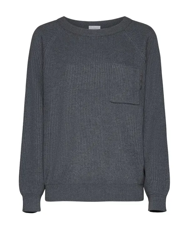 Brunello Cucinelli Ribbed Knit Cotton Jumper