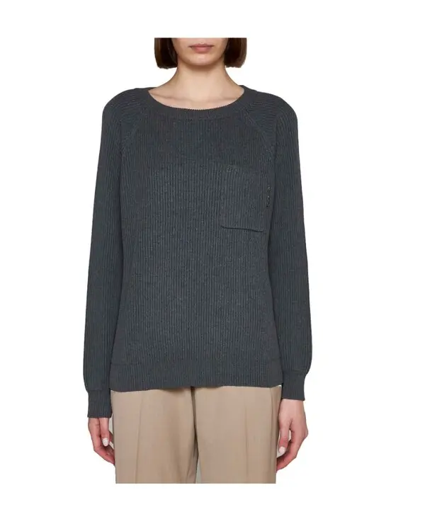 Brunello Cucinelli Ribbed Knit Cotton Jumper