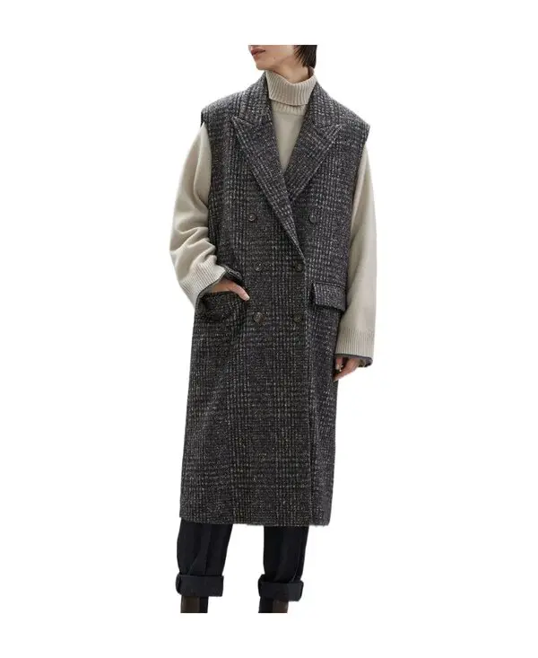 Brunello Cucinelli Checked Sleeveless Vest