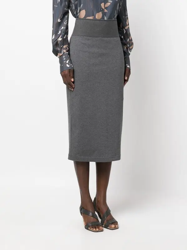 Brunello Cucinelli High-waisted Knitted Pencil Skirt