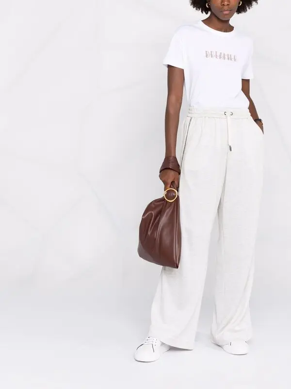 Brunello Cucinelli Monili-chain Wide-leg Track Pants